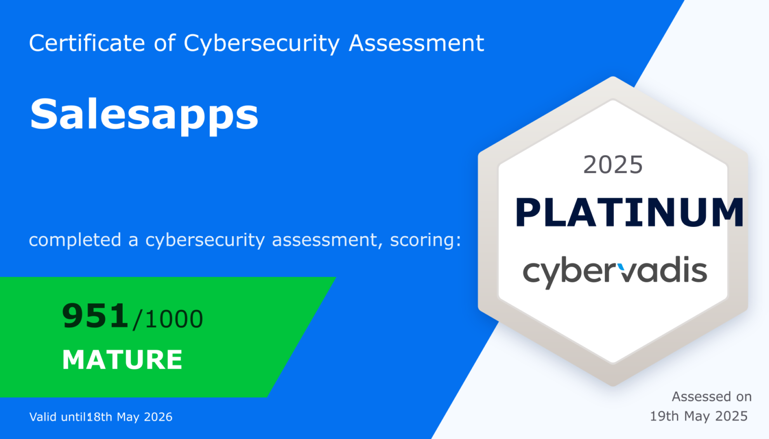 CyberVadis Platinum : Salesapps dans le top des entreprises évaluées ...